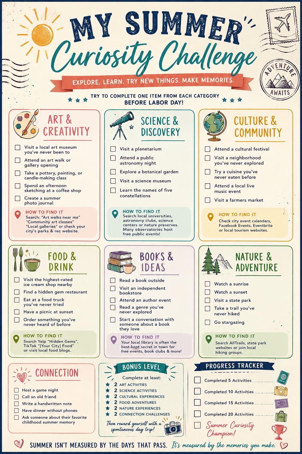 Summer Bucket List For Adults - Efinity Mortgage